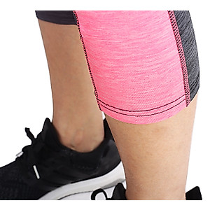 Sugar Pocket Women's Capris Tights Workout Running Leggings Yoga Pants XL(Grey/Pink)