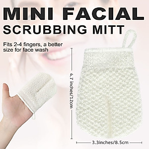 MIG4U Mini 3 PCS Exfoliating Facial Scrubber Mitt, Face Cleanser Wash Mittens Exfoliator for Men & Women Dead Dry Skin SPA, Blackhead Cleansing Gloves