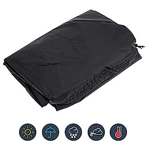 J&C Outdoor Fire Pit Cover, Light weight Patio Chiminea Cover, Waterproof Protective Chimney Fire Pit Heater Cover for Outdoor Garden Heater (Black)