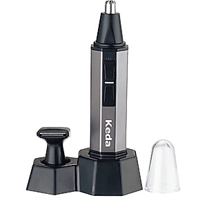 KEDA Products Water Resistant Stainless Steel Nose and Ear Hair Trimmer with LED Light