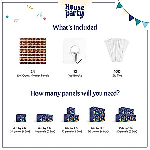 HOUSE OF PARTY Rose Gold Shimmer Wall Backdrop Panels - 24 Pcs Square Sequin Backdrop, Shimmer Backdrop for Birthday Decorations, Wedding, Bridal Shower & Bachelorette Party Supplies