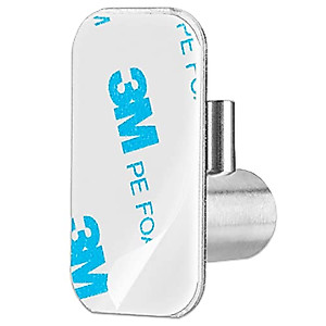 LIVAIA Self Adhesive Hooks for Hanging Towels: Set of 4 Stainless Steel Towel Holders – Kitchen Towel and Bathroom Hooks – Hooks for Hanging Clothes