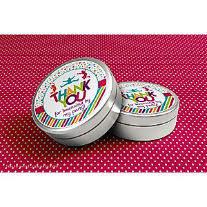 Jump and Bounce Birthday Party Thank You Sticker Labels, 40 2" Party Circle Stickers by AmandaCreation, Great for Party Favors, Envelope Seals & Goodie Bags