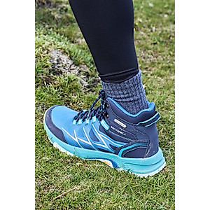 Mountain Warehouse Rockies Extreme Womens Waterproof Vibram Walking Boots Blue Womens Shoe Size 7 US