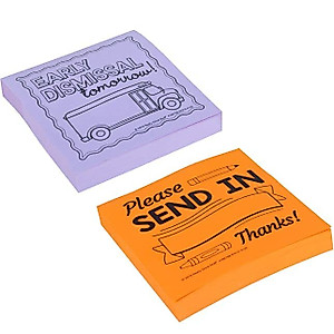 Really Good Stuff School-to-Home Sticky Note Reminders 6 Pack 600 Pages