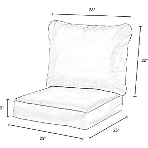 2-Piece Outdoor Deep Seat Cushion Set Pink Navy Floral botanical seamless suitable for fashion prints Back Seat Lounge Chair Conversation Cushion for Patio Furniture Replacement Seating Cushion