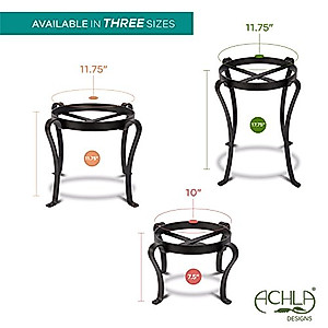 Achla Designs Patio Flower Pot Plant Stand, 12-in H Black