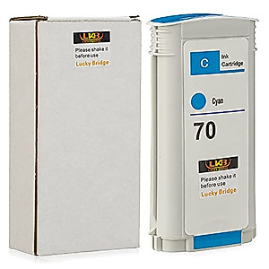 LKB Compatible HP70 Cyan Ink Cartridge Replacement with 130ML Use with HP Designjet Z2100 Z5200 Z3200 Z3100 Z5400 ( HP70 Cyan ) –US