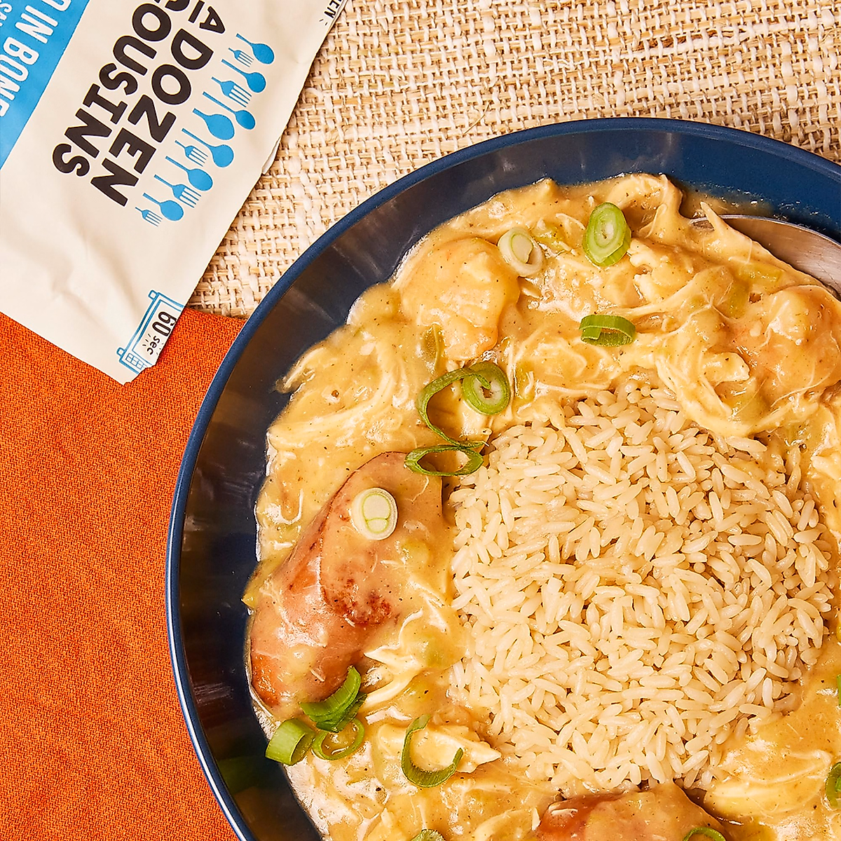 A Dozen Cousins Rice Cooked in Bone Broth Microwaveable Rice Packets | 7g Protein | Contains Collagen (Sea Salt, 8 Pack)