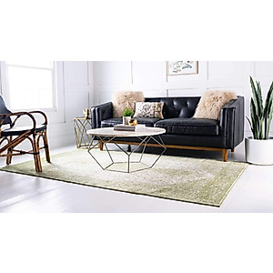 Unique Loom Bromley Collection Area Rug - Midnight (7' 10" x 11' Rectangle, Green/ Ivory)