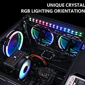 DS 140MM LED Fans with Controller for PC Cases, Addressable RGB Fans for Computer Case, CPU Coolers, Radiators System (3Pack RGB Fans, 2Pack PC LED Strips, 4th GEN Hub Box, A Series)