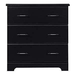 STORK CRAFT Brookside 3 Drawer Dresser (Black) – Baby and Kids Bedroom Organizer, Nursery Chest, Storage Dresser With Drawers, Universal Design
