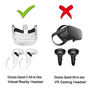 N-Brand Hard Carrying Case for Oculus Quest 2 All-in-One Virtual Reality Headset and Accessories, Protective Storage Travel Bag - Gray(Gray Lining)