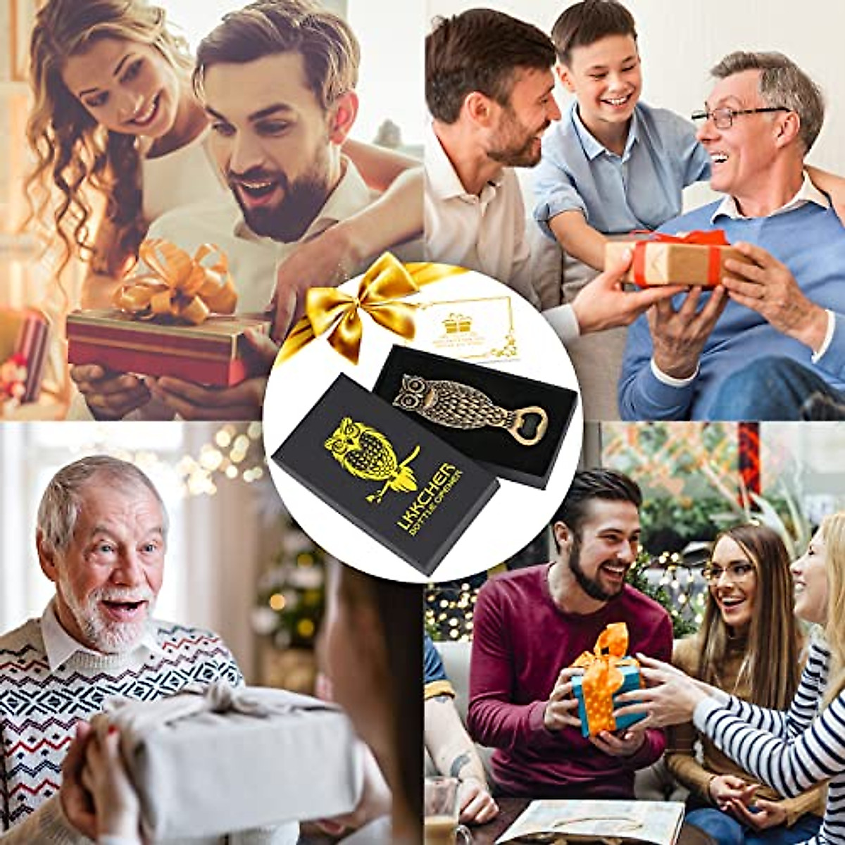 LKKCHER Owl Beer Bottle Openers, Owl Gifts for Women Female, Birthday Gifts Christmas Gifts for Women Men Wife Girlfriend, Beer Gifts for Men, Mother's Day Gifts