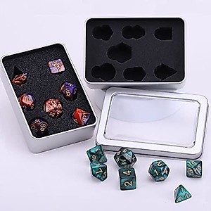 Zerodeko 4pcs Silver Metal Tin Box Lids Metal Dice Case Dice Storage with Foam for Dice Small Tins for Home Storage Outdoor Active Storage Containers Silver
