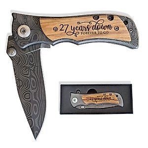 GiveGreatGift 27th Wedding Keepsake for Him, 27 Years Marriage Gift for Husband, Sculptures Anniversary Present for Men