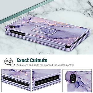 Fintie Folio Case for Alcatel Joy Tab 2 Tablet 8-inch 2020 Release (Model: 9032Z) - Premium PU Leather Protective Stand Cover with Pencil Holder, Also fits for TCL Tab 8.0" Tablet (Lilac Marble)