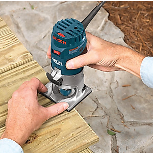 BOSCH PR20EVSNK Colt Installers Kit 5.7 Amp 1 Hp Fixed-Base Variable-Speed Router with 3 Assorted Bases and Edge Guide
