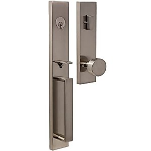 Weslock Xanthis Single Cylinder Handle Set with Mesa Knob (Satin Nickel, Keyed Handleset)