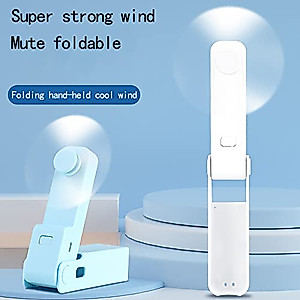 Dalontun Battery Operated Personal Fan Desk Handheld 3 speeds Portable 800Mah Usb Mini Foldable Desktop Fan Rechargeable Home Office Hands Free Clip Speed Small Cooling Adjustable Table Travel(White)