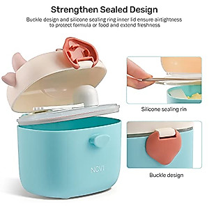 NCVI Baby Formula Dispenser with Scoop and Leveller Portable Storage Formula Containers for Travel, Non-Spill Smart Baby Milk Powder Formula Dispenser for Fruits, Snacks and Nuts (Green)