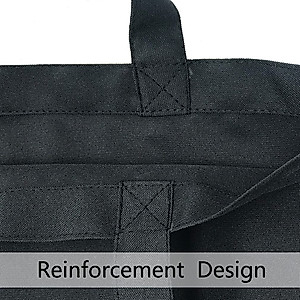 HOLYLUCK Reusable Grocery Bags,Heavy Duty Foldable Shopping Tote Bag (5 T black)