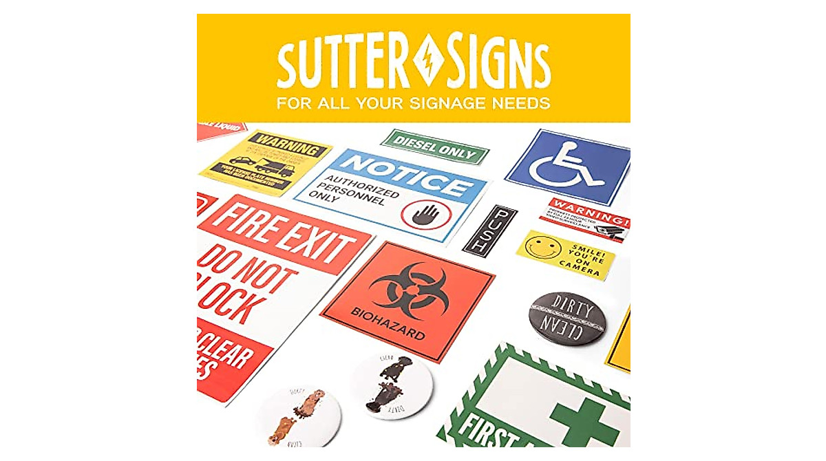 Biohazard Stickers Signs Pack of 10 for Medical Safety by Sutter Signs