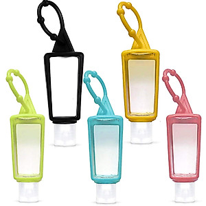 sonviibox 5 Pack Empty Hand Sanitizer Travel Size Holder,Travel Size 1 oz Leakproof Squeeze Bottles for kids and adult party favor (5Pack)