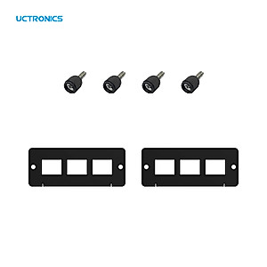 UCTRONICS 3-Slots I/O Panel for Keystone Jacks, Compatible with Front-Removable Raspberry Pi 1U Rackmount, 2 Pack