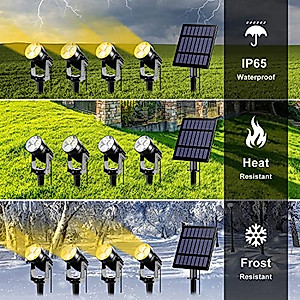LINQELLY Solar Spotlights Solar Outdoor Lights, Landscape Garden Lights Solar Spot Lights IP65 Waterproof Outdoor Spotlight Auto On/Off Decorative Lighting for Garden Yard Lawn Path 4 in 1