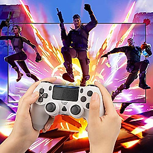 YCCTEAM Wireless Game Controller Compatible with 4 Slim with Enhanced Dual Vibration/Analog Sticks/6-Axis Motion Sensor, Compatible with PC/Windows 7/8/10/11