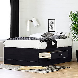 South Shore Cosmos Captain Bed with 4 Drawers, Full 54-inch, Black Onyx