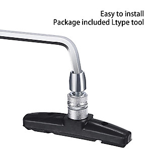 HOTOP 4 Pairs Bike Brake Pads Mountain Bike Brake Pads with Hex Nuts and Spacers V Bicycle Blocks Set, 70 mm(Black)