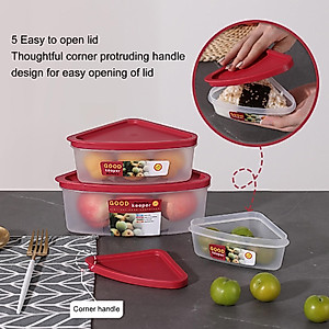 ehozirta Crisper Box Set Refrigerator Bins 3-piece of Boxes Reusable Triangle Shape Food Storage Containers for Microwave 3pcs, Small