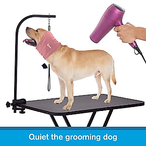 Dog Hoodie, Soft Snoods for Dogs, Breathable Dog Head Wrap Ear Cover for Anxiety Relief and Calming, Ear Wraps for Dogs Reduce Anxiety (Pink, M)