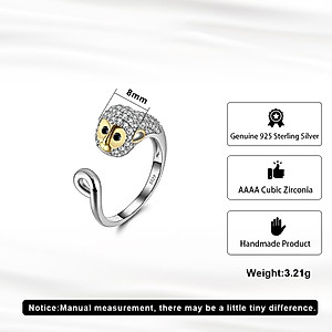 Ginger Lyne Collection Cute Monkey Wrap Sterling Silver Ring CZ Two Tone