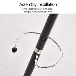 WDZCZDoo 67" Metal Coat Rack Stand with Natural Marble Base, Free Standing Hall Tree with 16 Hooks for Hanging Scarf, Bag, Jacket, Home Entry-way Hat Hanger Organizer (Black)