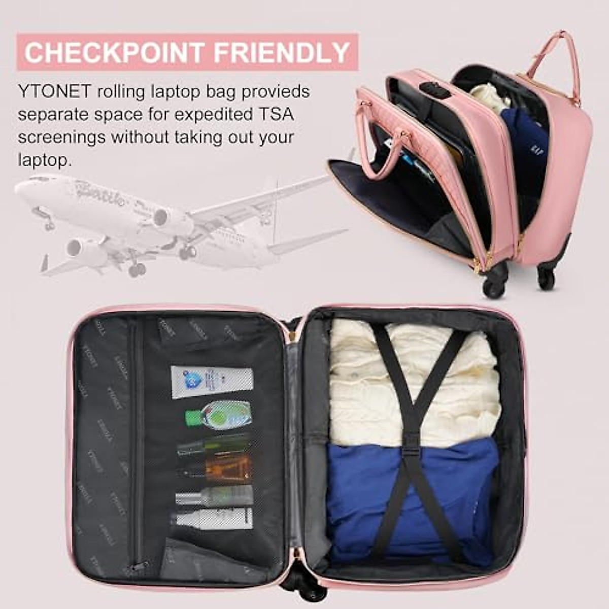 Ytonet Rolling Briefcase