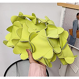 QZUnique Flower Style Underarm Bag PU Leather Totes Handbag Fashion Shoulder Bags for Women - Yellow