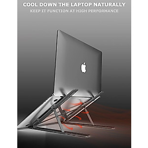 PHOCAR Portable Laptop Stand, Adjustable Tablet Notebook Stand for iPad, MacBook Pro, Laptop Desk Riser Foldable Notebook Cooling Stand for MacBook, Dell, Asus, Lenovo