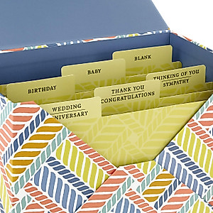 Hallmark Pack of 24 Handmade Assorted Boxed Greeting Cards, Herringbone Pattern—Birthday, Baby Shower, Wedding, Sympathy, Thinking of You, Thank You Cards