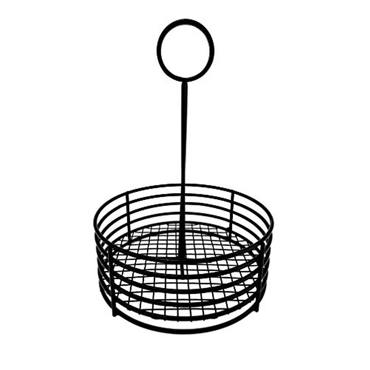 G.E.T. 4-31860 Black Round Stainless Steel Condiment Caddy Iron Teflon Coated Table Caddies Collection