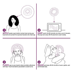 Glow by Daye Cordless Deep Conditioning Thermal Heat Cap, Microwavable Heat Therapy for Hair, Portable, Reversible Pink Punch