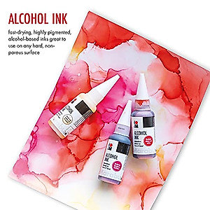 Marabu Alcohol Ink for Epoxy Resin - 42 Color Alcohol Ink Set - Fast Drying and Permanent Alcohol Inks - Vibrant and Metallic Alcohol Ink for Resin Art, Alcohol Ink Paper, and Tumblers