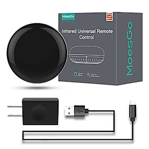 MoesGo WiFi IR Control Hub for Smart Appliances via Voice and Smart Life/Tuya App, Compatible with Amazon Echo and Google Home