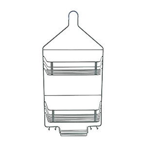 Bath Bliss 2 Tier Linear Hanging Shower Caddy | Bathroom Storage & Organization | Shower Head Hang | Holds Large Bottles | Soap Dish | Accessory Hooks | Grey