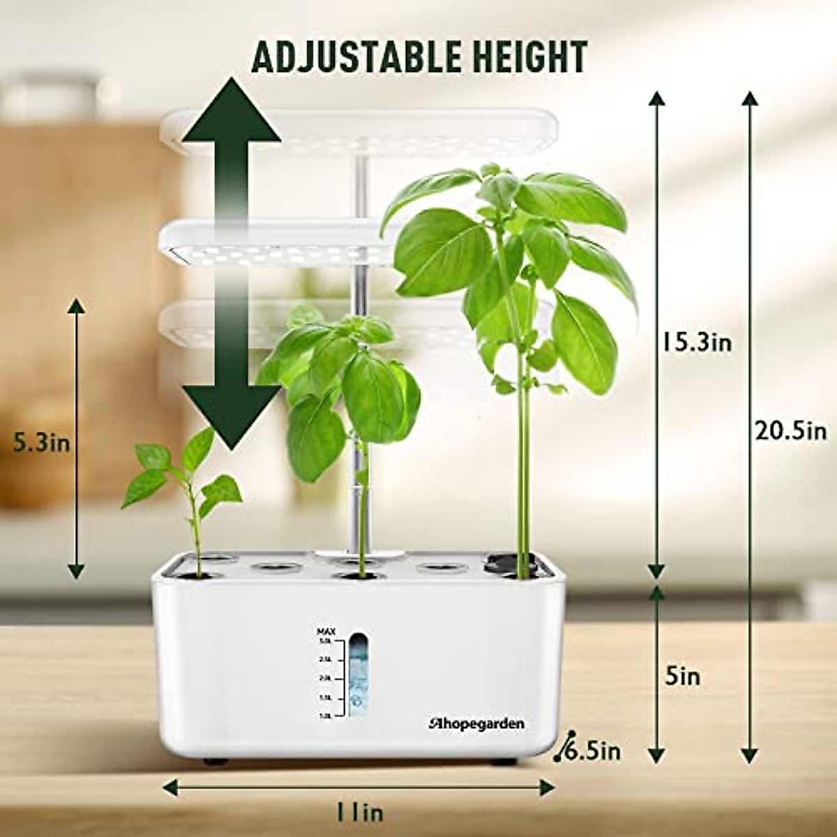 Indoor Garden Hydroponic Growing System: Ahopegarden Plant Germination Kit Aeroponic Herb Vegetable Growth Lamp Countertop with LED Grow Light - Hydrophonic Planter Grower Harvest Veggie Lettuce