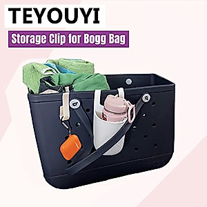 TEYOUYI 4PCS Hooks Accessories for Bogg Bags, Insert Charm Cutie Cup Holder Connector Key Holder Mask Holder,White