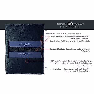 Leather Infinity Wallet - Minimalist Wallets for Men and Women (Cognac)