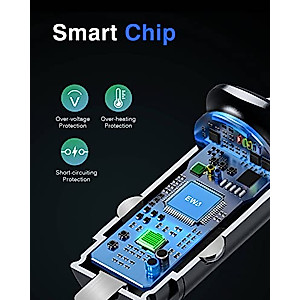 EWA USB C Car Charger, 40W(20W+20W) Dual PD Port Smallest iPhone 13 Car Charger, All Metal Car Charger Adapter, Fast Charging Compatible with iPhone 13/12/Pro/Pro Max/Mini/MagSafe, Galaxy S20/S10